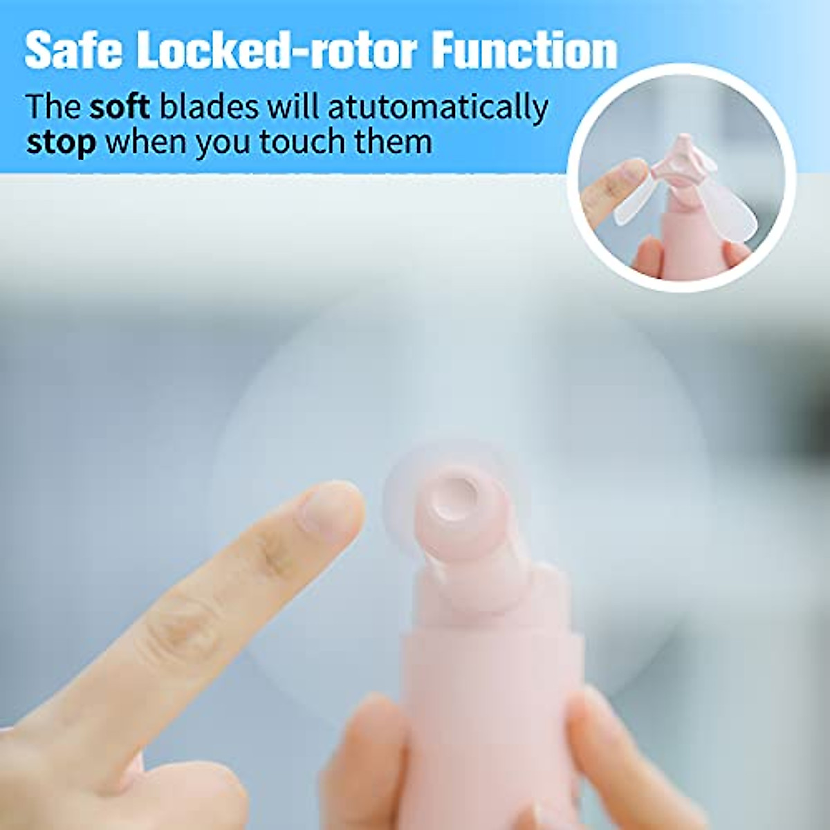 shinic Usb Mini Fan, Portable table Fan, 3 Blades, Rechargeable Mini Fan, with Strong Wind, Pocket Fan Long Lasting, 7-13 Working Hours Mini Handheld Fan Battery Operated for Outdoor with Power Bank