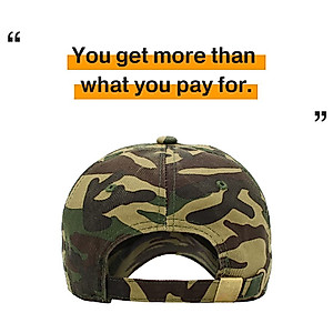 KB-LOW CAM Classic Cotton Dad Hat Adjustable Plain Cap. Polo Style Low Profile (Unstructured) (Classic) Camouflage Adjustable
