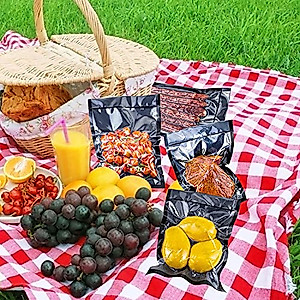 CANLENPK 2.7×4 Inch/7x10cm Mini Vacuum Sealer Bags,Small Precut Food Storage Bag,Seal Meal Snack Fruit Nut,Boil Steam Heat Freeze,Commercial Grade Heavy Duty Sealable Bags(100PCS,Black Back)