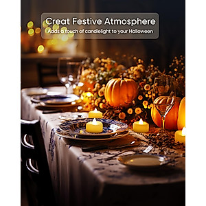 merrynights LED Candles, Tea Lights Candles Battery Operated Bulk, 24-Pack Long-Lasting 200 Hours Flameless Tealight Candles, Realistic Tea Lights for Halloween Christmas Wedding, 1.5'' D X 1.25'' H