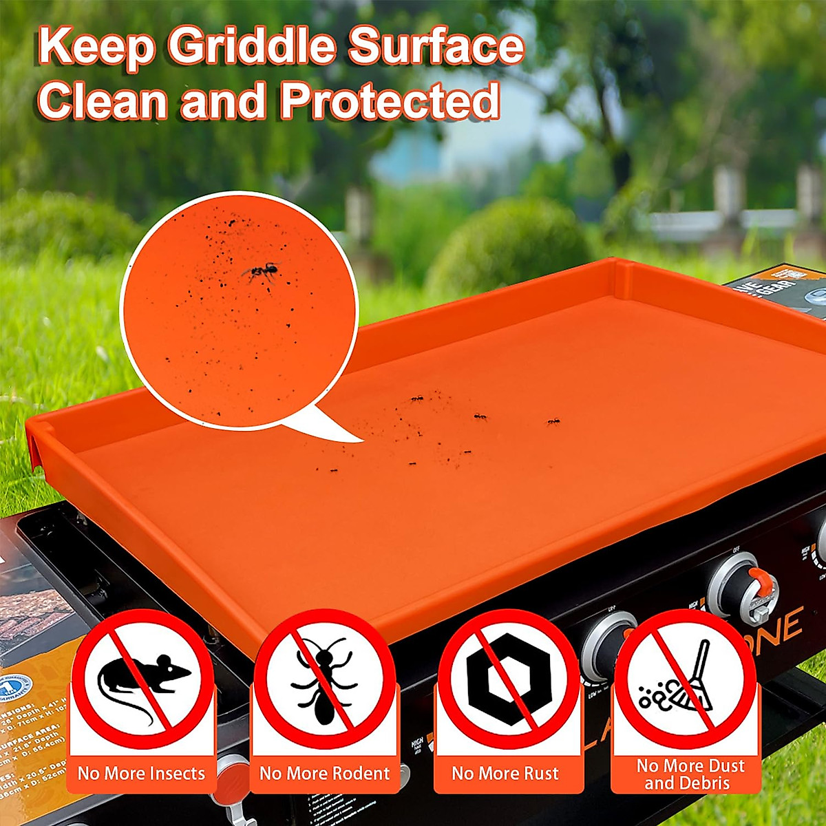 Silicone Griddle Mat for 36 in Blackstone Grill,Grill Buddy Accessories Protective Top Cover Protector Outdoor,Heavy Duty Food-Grade Barbecue Mat(Orange)