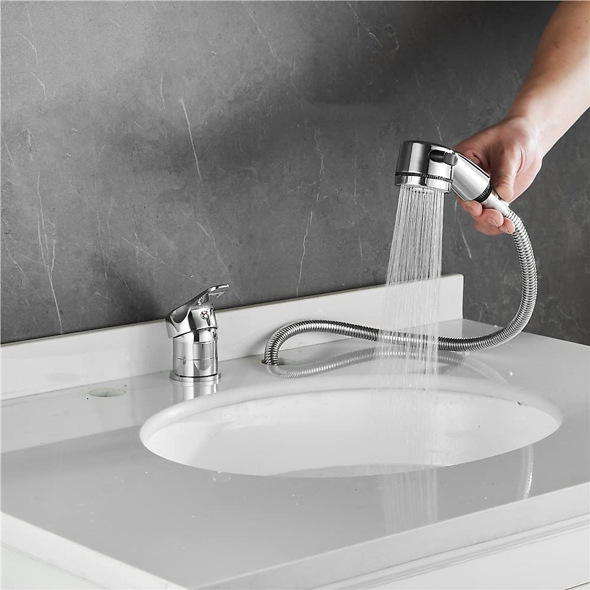 Weirun Bathroom Shower Head 2-Functions Faucet Handheld Spray Head Sprayer Nozzle Replacement for Salon Shampoo Bed Bowl Wash Hair Basin Sink,Bathtub Faucet Sprayer Attachment,Chrome