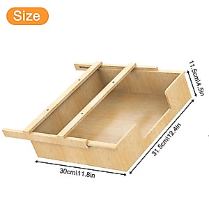 Wooden Mountable Drawer for Under Desk,Drawer Organizer with Screws,Paper Plate Dispenser,Organizing All Kinds of Items,for Kitchen/Pantry/Bedroom