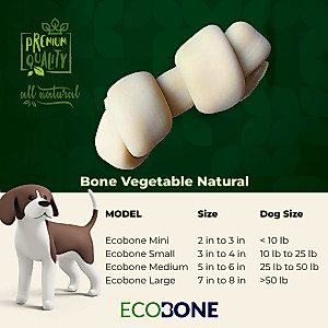 Ecobone Mini Super Premium Vegetal Chew Bones, Rawhide Alternative for Dogs, Highly Digestible 11.99oz/340g (2-3 inches - 16 Count)