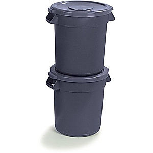 Carlisle FoodService Products 34101023 Bronco Round Waste Container Only, 10 Gallon, Gray