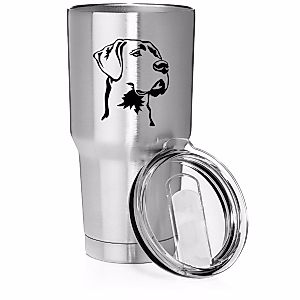 Smooth Body Tumbler Stainless Steel Vacuum Insulated Travel Mug Cup Gift Great Dane Face (Stainless Steel, 30 oz)