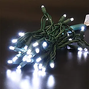 yongzhenlite 50 Count Wide Angle 5MM Mini LED Christmas Lights,White Led String Lights for Outdoor and Indoor Christmas Trees Decoration,Commercial Grade,Green Wire,17Feet,UL Listed (Cool White)