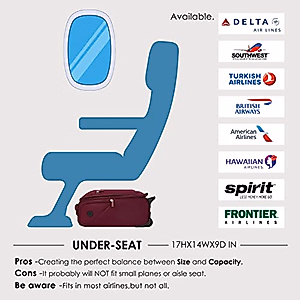 Verage Carry On Underseat Luggage with Wheels & USB Port, 16 Inch Wheeled Spinner Bag Carry-on Luggages for Airlines, Lightweight Suitcase Men Women, Pilots and Crew(16-Inch Rolling Underseat)