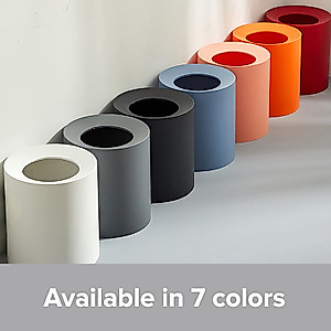 Modern Round Waste Basket - 3.2Gal/12.1L Open Top Trash Bin - Gray Garbage Can with Removable Plastic Bin Liner - Touchless Bathroom Garbage Can or Trash Can for Kitchen - Minimalist Office Trash Can