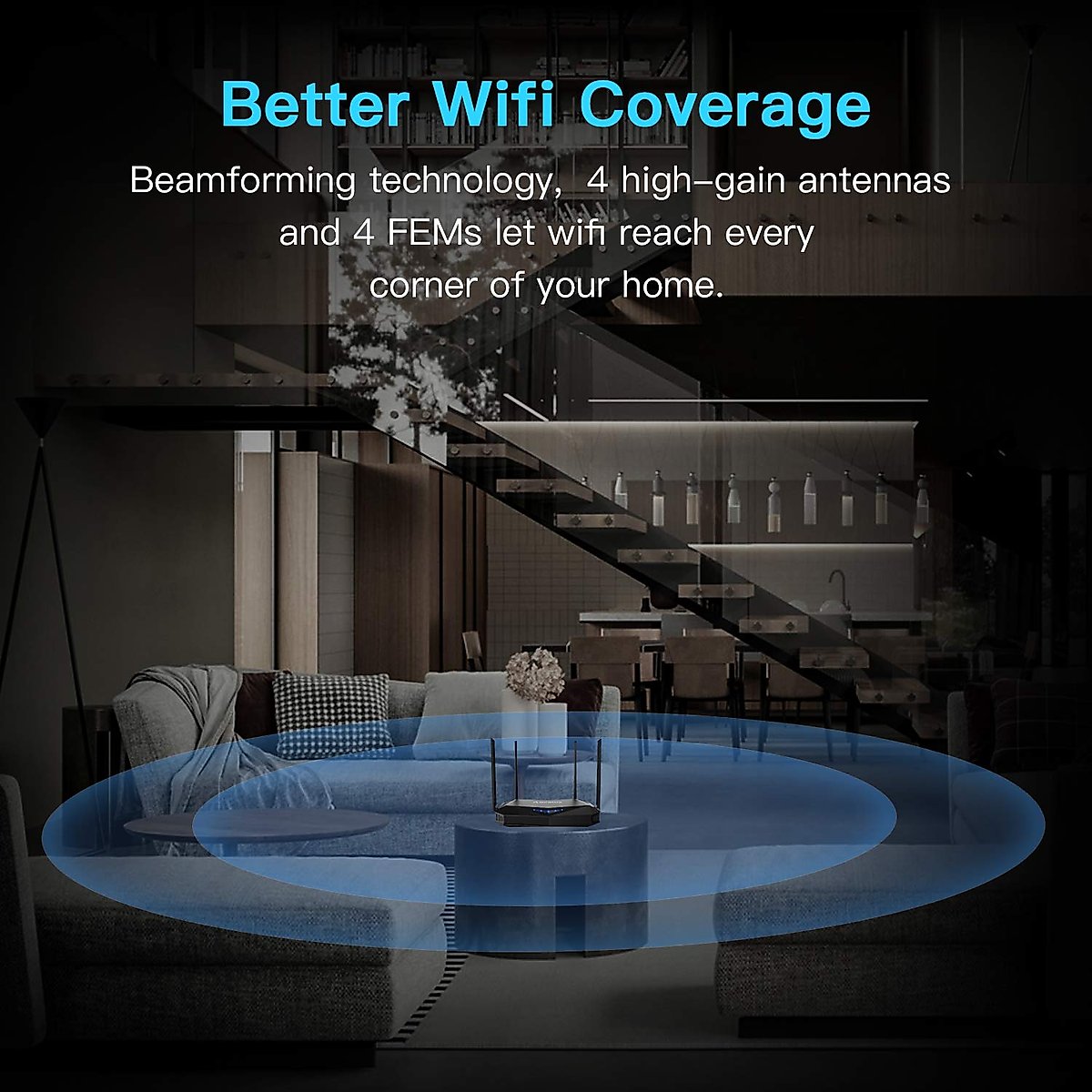 Ancatus AX1800 WiFi 6 Router - Dual Band Gigabit Wireless Internet Router for Home, Speeds Up to 1.8Gbps丨Up to 2100 Sq. Ft Coverage & 40 Devices, 802.11ax Router, MU-MIMO, OFDMA