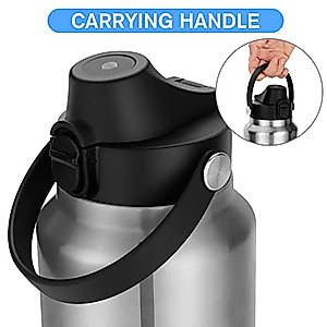 EIPOSAU Spout Lid for YETI Rambler Bottle, BPA Free, Ideal Chug Cap Fits 18 26 36 64 oz Bottles, Replacement Lids with Push Button & Lock