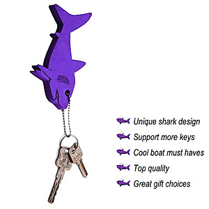Liangery Floating Keychain for Boat Keys Marine Fishing Float Key Chain in Shark Style Floating Key Ring with Great Buoyance