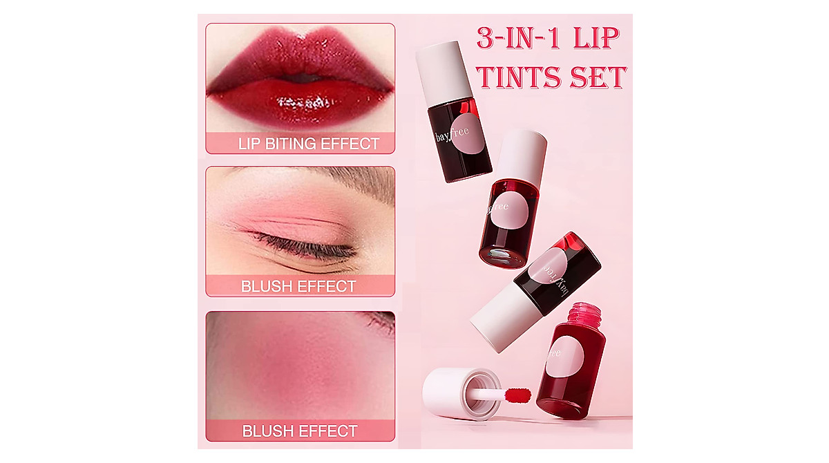 Lip Tint Set - 4 Colors Waterproof & Long Lasting