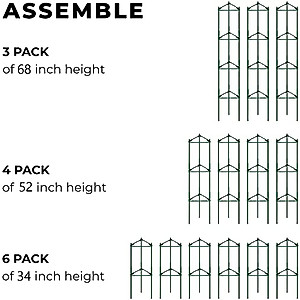 K-Brands Tomato Cage - Premium Tomatoes Plant Stakes Support Cages Trellis for Garden and Pots (3 Pack - Extra Tall Upto 68 inches)