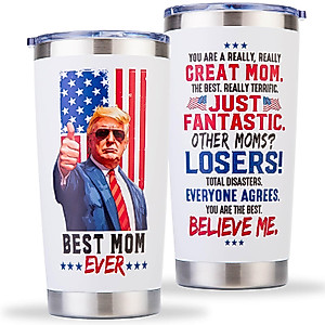 Winzsox Mothers Day Gifts for Mom from Daughter, Son - Birthday Gifts for Mom, Best Moms Ever Gift, Cool Trump Moms Cup for Birthday Christmas Presents Valentines Gift - 20oz Trump Coffee Tumbler Mug