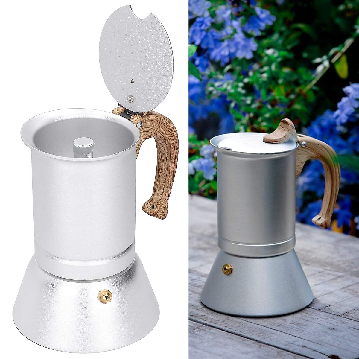 Stovetop Coffee Maker, 150ml Coffee Maker Moka Pot Stainless Steel Coffee Pot Induction Cooker Use Home Supplies