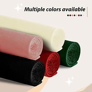 KKJIAF Black Stretch Velvet Fabric 60 Inch Wide, 1 Yard Soft Stretchy Fabric for Sewing Clothes, Apparel, Costume, Crafts - 90% Polyester 10% Spandex