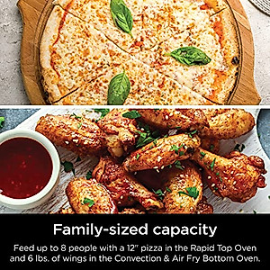 Ninja DCT401 12-in-1 Double Oven with FlexDoor, FlavorSeal & Smart Finish, Rapid Top Oven, Convection and Air Fry Bottom Oven, Bake, Roast, Toast, Air Fry, Pizza and More, Stainless Steel