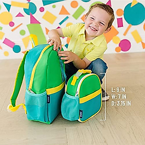 Wildkin Pack-it-All Kids Backpack Bundle with Clip-in Lunch Box (Monster Green)