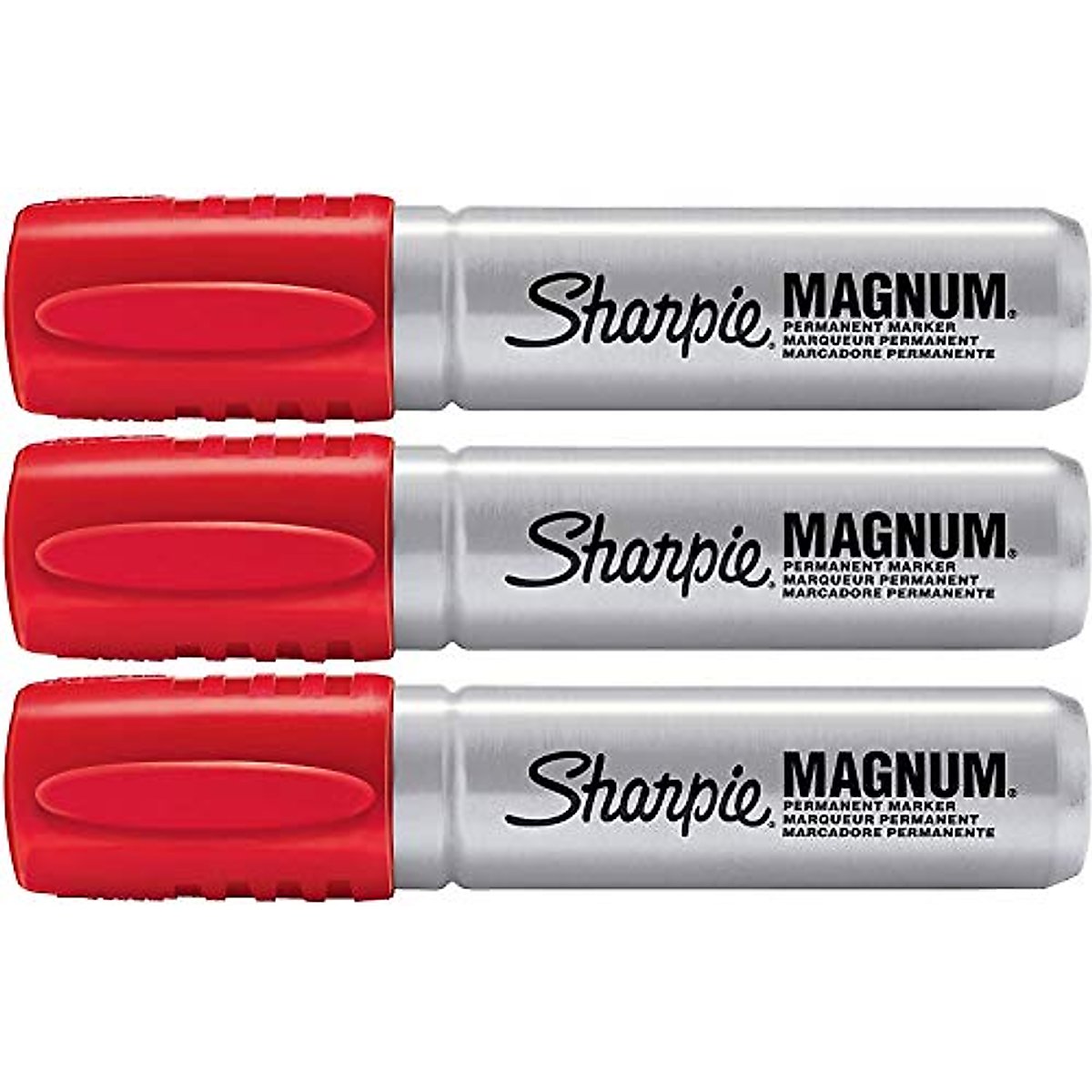 Sharpie Magnum Permanent Marker | Oversized Chisel Tip, Great for Poster Boards, Red, 1 Count 3 Pack