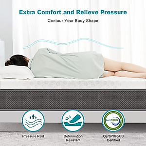 iHomy 3 Inch Memory Foam Mattress Topper Cooling Gel Infused Queen Mattress Toppers with Removable Breathable Cover 2-Layer Design (Queen, 3 Inch (Upgrade 2 in 1))