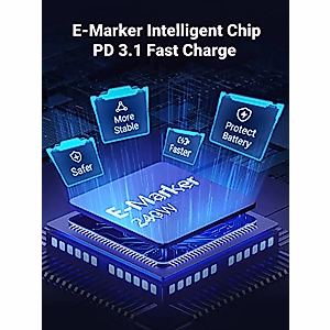 UGREEN 240W USB C Cable PD3.1 Downward Compatible with 140W 100W Fast Charging Compatible with MacBook Pro 2022, iPad Pro 2022, Elitebook, Dell XPS, Galaxy S23/S22/Z Fold, Pixel, Switch, etc. 6.6FT