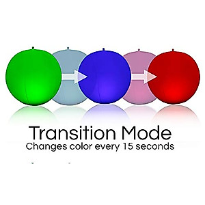 POP Design 2-PK 15" Floating Pool Lights, 4 Color Settings, Solar LED Balls, Inflatable, Waterproof, Floatable, Hangable, Night Mood Lights-Sphere Decorations-Pools-Backyard-Lawn-Parties-Events