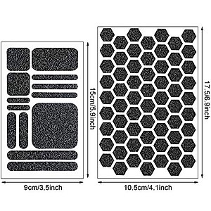 Zonon 4 Pieces Cell Phone Grip Decal Tape Stickers Anti-Slip Phone Case Hexagon Decal Sticker for Phone Mouse Laptop Tablet Gaming Case Crafting, Black