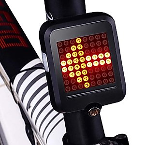 Cozysmart USB Rechargeable Bike Tail Light, Smart Bicycle Turn Signal Lights with 80 Lumens 64 LED Light Beads, Portable Brake Light Warning Light Fits on Any Road/MTB Bikes