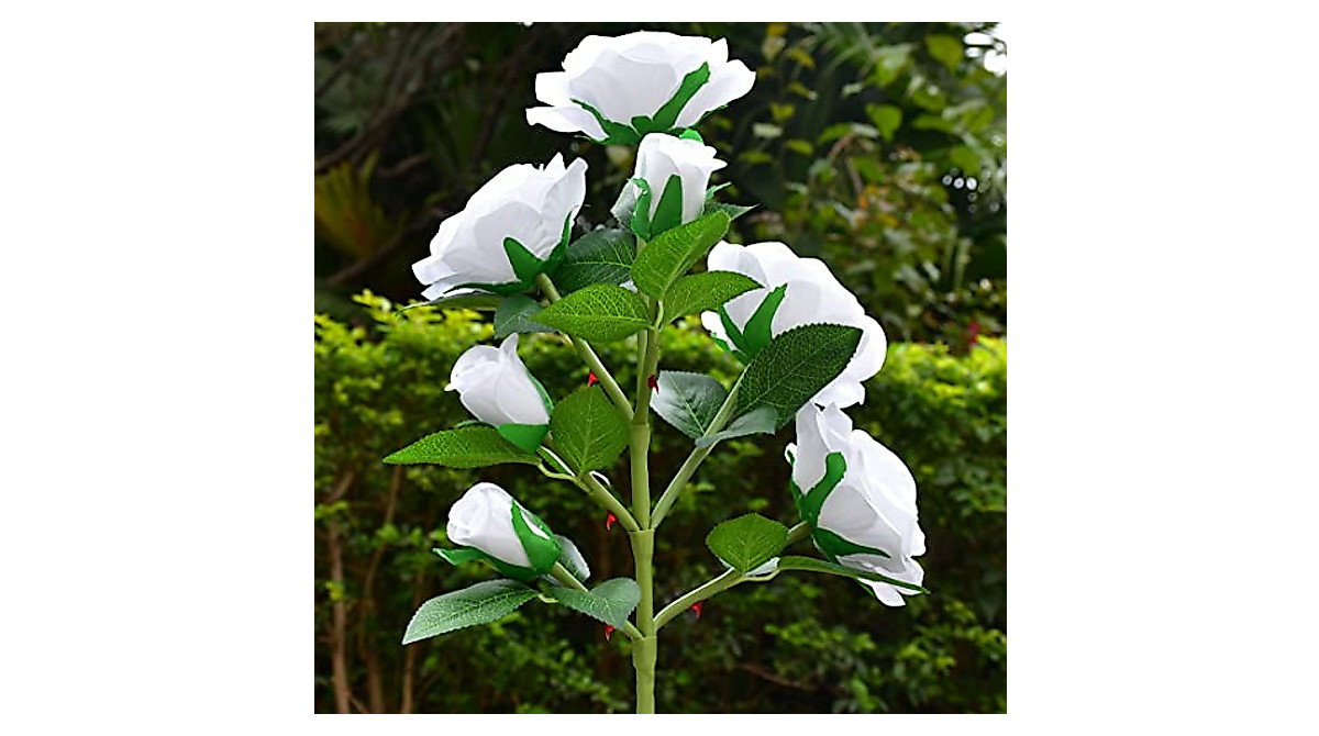 Outdoor Solar Rose Lights - Color Changing Garden Stake 2 Pack