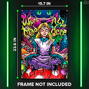 Trippy Tapestry for Bedroom Wall Decor - Alice in Wonderland Tapestry Picture Canvas Art Posters for Room Modern Wall Art Print - 15.7 x 23.6 IN (40x60cm) Bedroom Decor Posters Trippy Wall Decoration