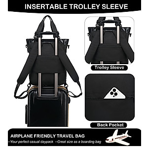 BASICPOWER Backpack Purse for Women Convertible Laptop Tote Work Bag Nurse Teacher Bag for Travel