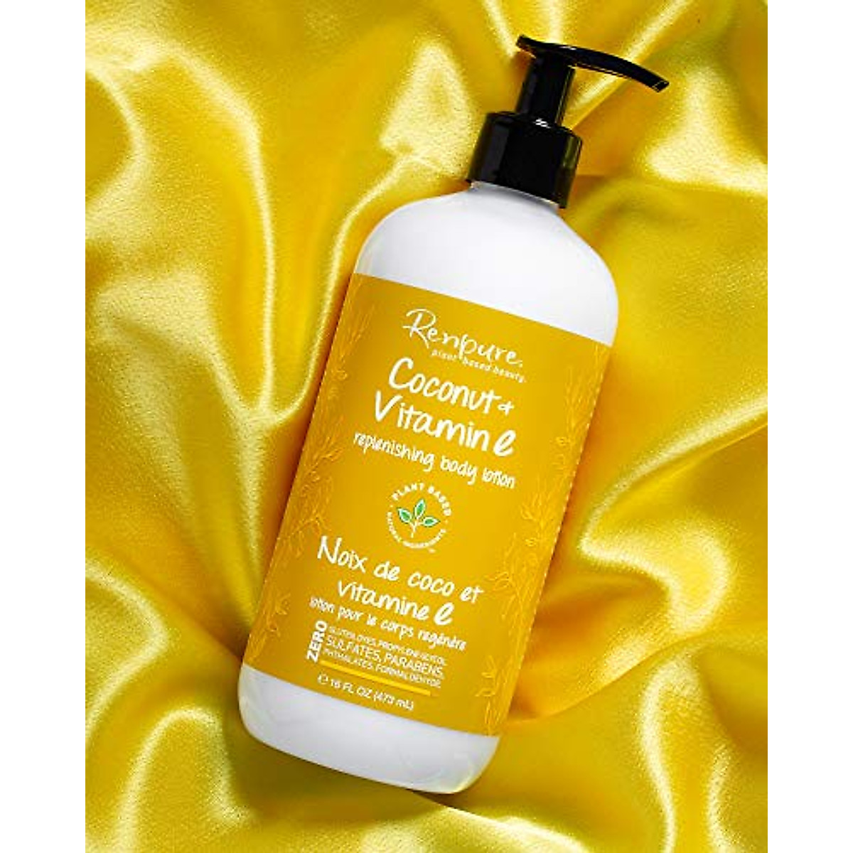 Renpure Plant-Based Body Lotion for Dry Skin – Coconut Oil, Aloe Vera & Vitamin E Oil for Skin – Hydrating, Lightweight Natural Body Lotion & Fast Drying Body Moisturizer Cream, 16 Fl. Oz.