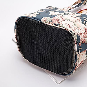 Kwang Min Floral Penoy Beach Shower Mesh Caddy Toiletry,Air Dry,Water Proof Fabric,Light,Easy to Clean,Ideal Gift Organizer for Water Toys,Marina Shower,Grocery Seafood Carrier (Navy Penoy), Medium