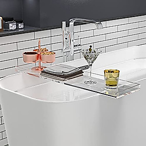Durable Clear Acrylic Towel Tray,Lucite Bathtub Caddy-82cm or 32.3inch Long