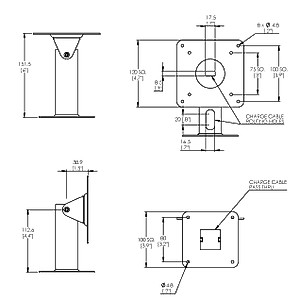 TABcare 180 Tilting 360 Rotating Metal Mount Support 75x75 100x100 VESA Used as Desktop Stand or Wall Mount(Black)