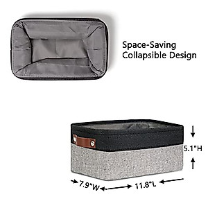 DULLEMELO Collapsible Bundle Baskets 3 Medium Baskets 15"x11"x9.5" + 6 Small Baskets 11.8"x7.9"x5.1"（Black&Gray)