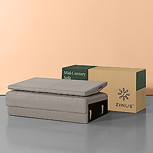 ZINUS Benton Loveseat Sofa / Grid Tufted Cushions / Easy, Tool-Free Assembly, Stone Grey