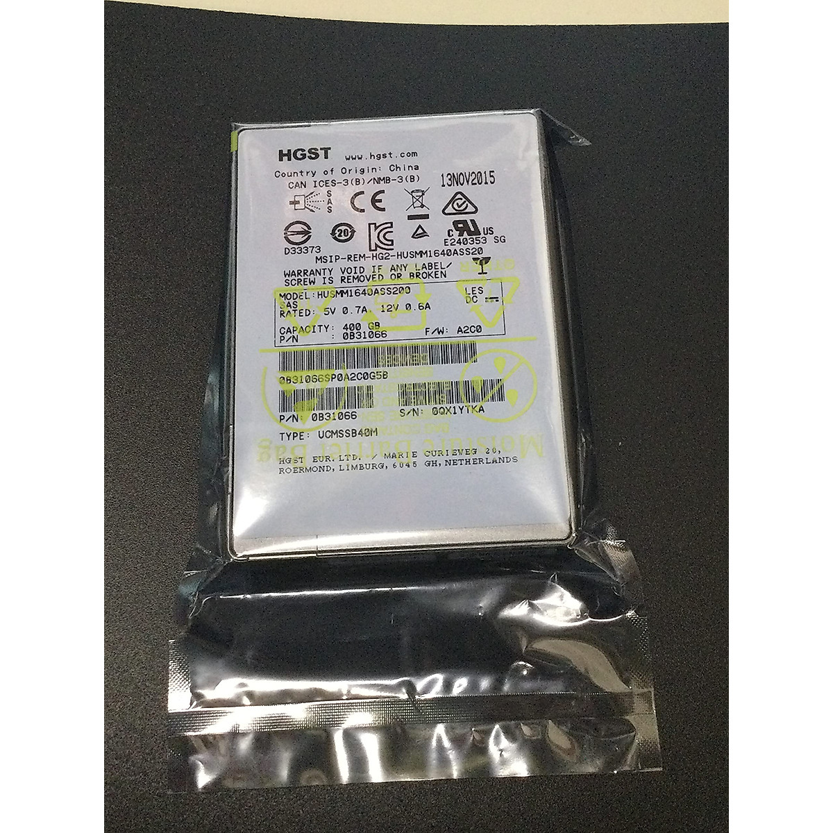 HGST Ultrastar SSD1600MM HUSMM1640ASS200 400 GB 2.5" Internal Solid State Drive