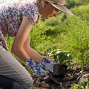 MERTURN Leather Gardening Gloves for Women Garden Gloves Thorn Proof Mother's Day Gift Touch Screen Design Heavy Duty Yard Working Gloves for Planting, Digging, Pruning Women Gardening Gift