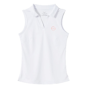 Willit Girls' Sleeveless Polo Shirts Golf Tennis Polo Lightweight Shirts Quick Dry White L