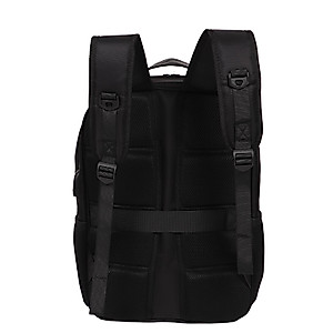 14W Solar Backpack, Lightweight Waterproof Ergonomic Solar Power Laptop Bag with 5V USB Output Port & Handle, Suppport 9 Smart Circuit Protections, for Hiking, Biking, Running