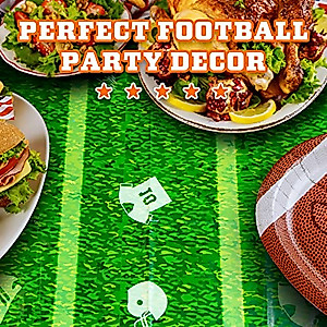 MATICAN Football Tablecloth, 2-Piece Football-Themed Tablecloths, Superbowl Party Decorations 2023, Football Party Supplies, 86.6 x 51.2 Inches