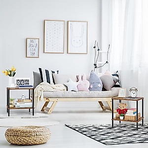 melos 2 Tiers Bookshelf, Classically Tall Bookcase Shelf Storage Organizer, Modern Book Shelf for Bedroom, Living Room and Home Office Bronw