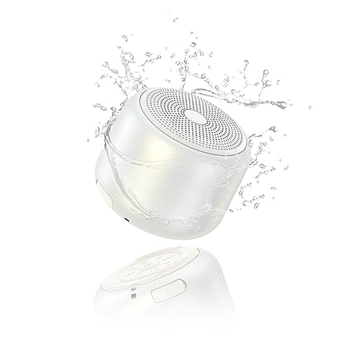 Bobtot Portable Bluetooth Speakers Wireless Speaker- Waterproof Speaker with Loud Stereo Sound,15 Hours Playtime, Rechargeable Battery, Built-In Microphone, Mini Speaker with Strap Easy to Carry White