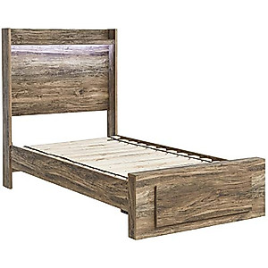 Signature Design by Ashley Wooden Mattress Support Bunkie Board Roll Slat with Nylon Cord, Twin, Beige