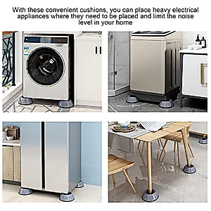 Milltrip Washing Machine Cushion, 4pcs Washing Machine Pad Shockproof Noise Cancelling Prevent Slip Washer Foot Cushion for Refrigerator Dryer(Large Diameter 9CM)