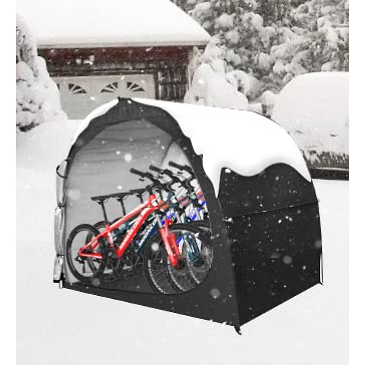 H&ZT Bike Storage Tent - 6.5' x 5.3'x 5.3' Outdoor Bike Cover - Waterproof Lawn Mower Garden Tools Shed - Backyard Storage Tent Shelter W/Fixing Peg