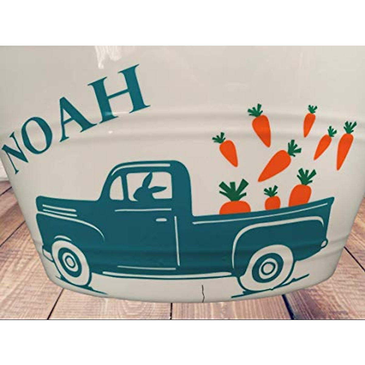 Personalized Easter Basket with Name - Large Bucket for Kids - Pail for Gifts with Handles - Custom Decor