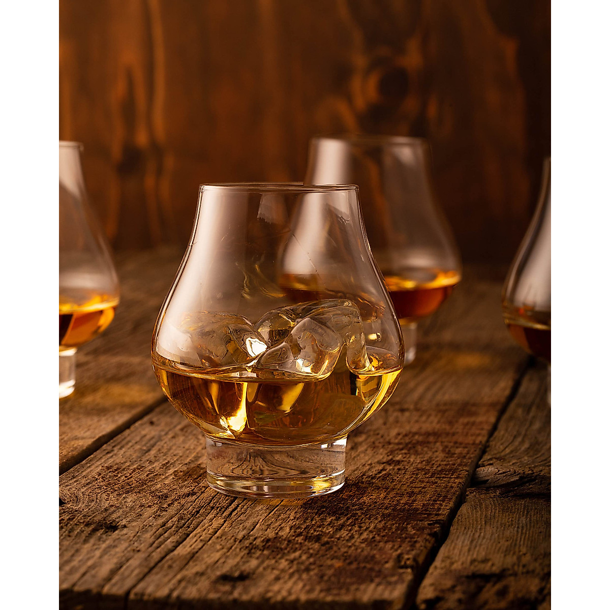 LUXBE - Bourbon Whiskey Brandy - Crystal Glasses Snifter 7.1-ounce, Set of 4 - Handcrafted Lead-Free Glass - Great for Spirits Drinks - Tasting Glasses - Tequila Shots - Scotch Cognac - 210ml